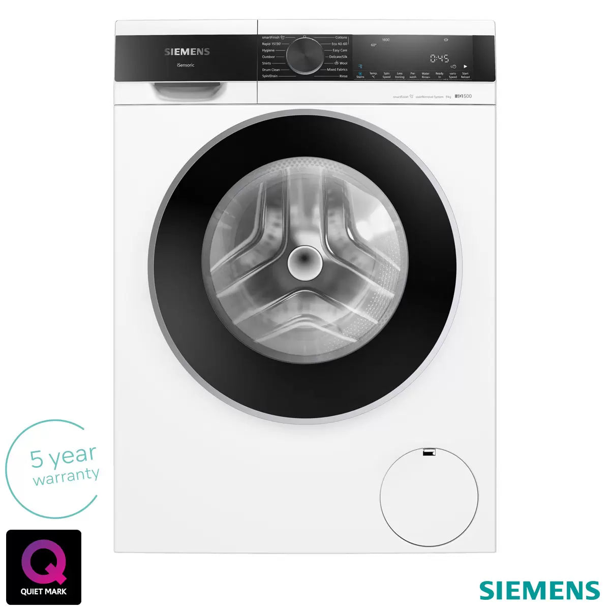 Siemens iQ500 WG46G2Z1GB 9kg Washing Machine, A Rated in White ...